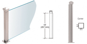 CRL Brushed Stainless 18" High 1-1/2" Square PP44 Plaza Series Counter ...