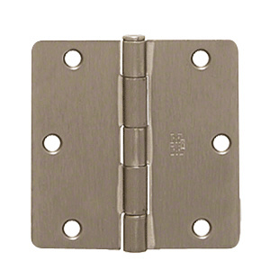 CRL Dull Nickel 3-1/2" x 3-1/2" Residential Hinge 1/4" Radius | CRL