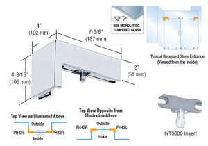 CRL Polished Stainless Right Hand Sidelite Transom Patch With Support ...