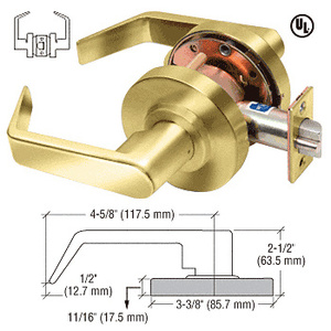 CRL Polished Brass Passage Standard Grade 2 Lever Lockset | CRL