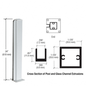 CRL Satin Anodized 24" End Design Series Partition Post | CRL
