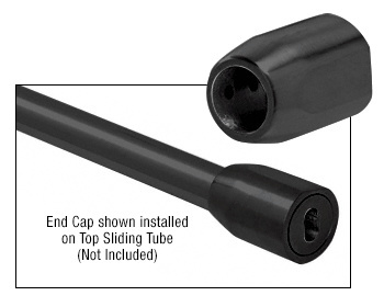 CRL Matte Black Laguna Series Top Sliding Tube Wall Mount End Cap | CRL