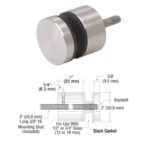 CRL 316 Brushed Stainless Glass Rail Standoff Base and Cap - 1 ...