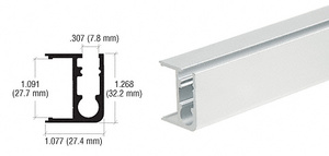 CRL Satin Anodized Aluminum Showcase Top Rail Extrusion | Top & Bottom ...