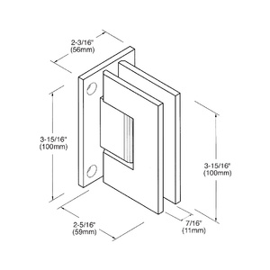 CRL Polished Chrome Vienna 037 Series Wall Mount Full Back Plate Hinge ...