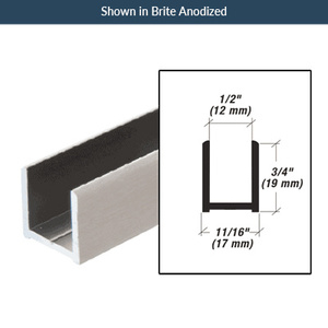 Brite Gold Anodized 144" (3.65 m) High Profile for 1/2" Glass | USH
