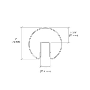 CRL 304 Grade Polished Stainless 3" Premium Cap Rail for 3/4" Glass ...