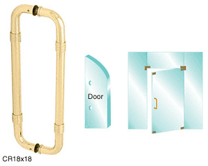 CRL Polished Brass 10" x 28" Back-to-Back Straight Combination Push and ...