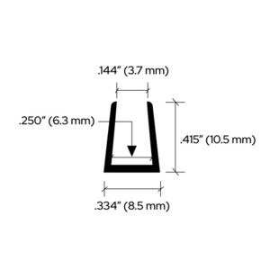 CRL Black 1/4" Plastic Edge Molding | CRL