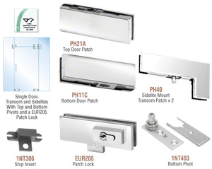 CRL Polished Stainless European Patch Door Kit for Use with Fixed ...