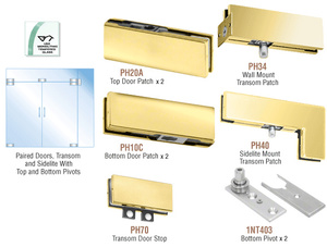 CRL Polished Brass North American Patch Door Kit for Double Doors for ...