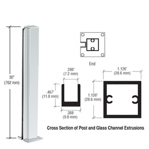 CRL Satin Anodized 30" Center Design Series Partition Post | CRL