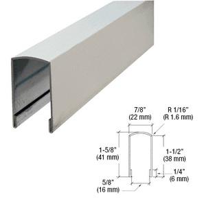CRL Polished Stainless 120" Crisp Corner Round Top U-Channel Cap ...