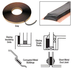 CRL Gray 1/8" x 3/8" Butyl Architectural Glazing Tape | CRL