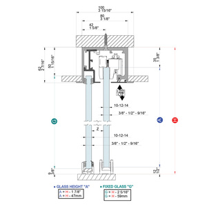 CRL 695 Series Brushed Stainless Anodized Drop Ceiling Mount Sliding ...