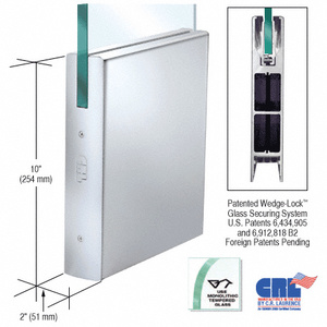 CRL Polished Stainless End Cap for 10" Square 1/2" Glass Wedge-Lock ...