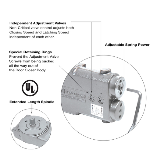 CRL Adjustable Spring Power 90 Degree Hold Open 3/4" Long Spindle ...