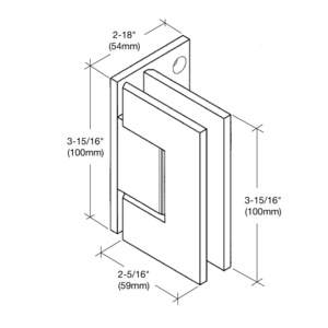 CRL Matte Black Vienna Adjustable Wall Mount Offset Back Plate Hinge | CRL