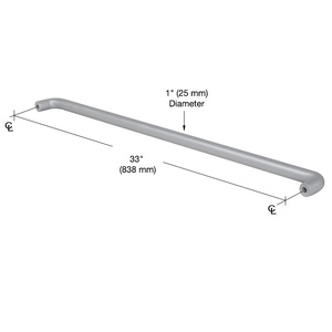 CRL Clear Anodized Astral II Solid Push Bars for 36" Single Acting ...