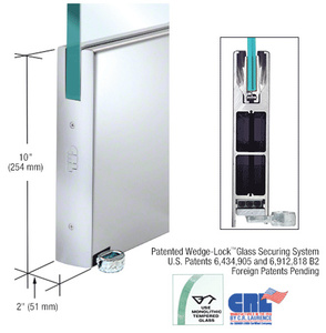 CRL Polished Stainless 10" Custom Length Square Style Door Rail without ...