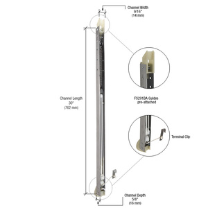 CRL 2930 Window Channel Balance with FS291BA Guides Attached | CRL