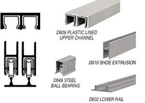 CRL Brushed Nickel Track Assembly D609 Upper and D602 Lower Track with ...